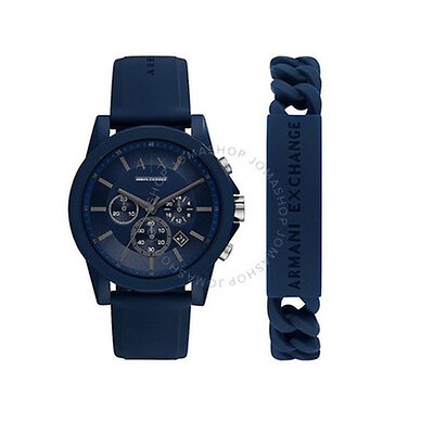 Armani Exchange Armani AX Exchange Whitman Black Dial Black Leather Men ...