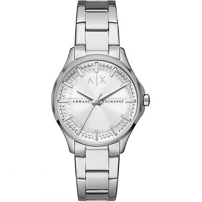 Armani Exchange Lady Hamilton Silver Quilted Dial Ladies Watch AX5215 ...