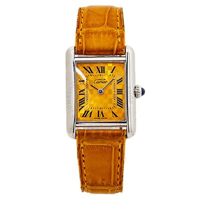 Cartier Tank Anglaise Silver Dial Stainless Steel and 18kt Yellow Gold ...