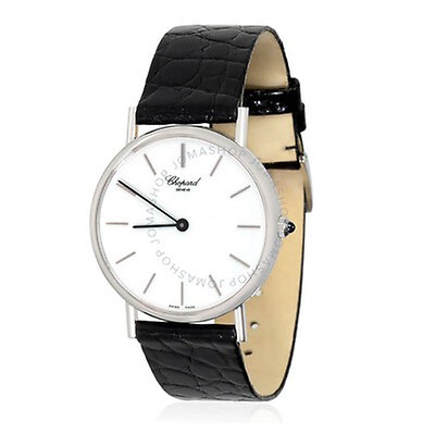 Chopard Classique Homme White Dial 18kt White Gold Black Leather Ladies Watch P163154-1001 ...