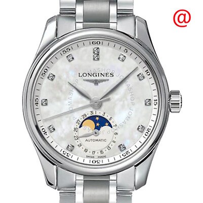 Longines Master Collection Automatic Diamond Black Dial Men's Watch ...