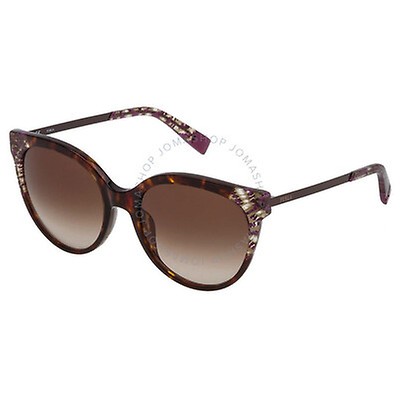 Furla Brown Gradient Oval Ladies Sunglasses SU4896S 0743 55 SU4896S ...