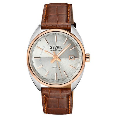 Gevril Mulberry Open Heart Automatic Silver Dial Men's Watch 9602 9602 ...