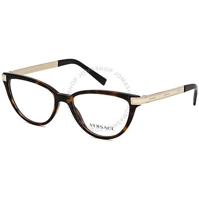 Versace Men's Black Cat Eye Eyeglass Frames VE1263100955 VE1263 1009 55 ...