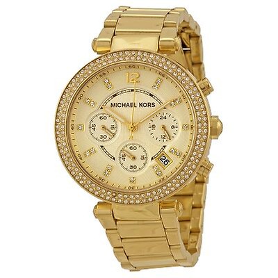 Michael Kors Parker Chronograph Champagne Dial Ladies Watch MK5354 ...