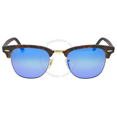 Ray-Ban Clubmaster Blue Flash Sunglasses RB3016 114517 49 RB3016 114517 ...