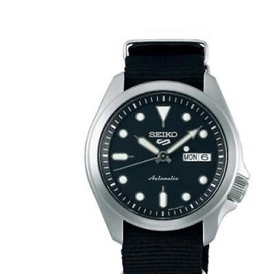Seiko 5 Sports Automatic Black Dial Black Rubber Men's Watch SNZF17J2 ...
