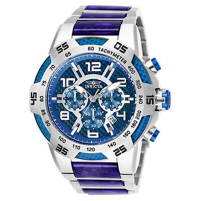 Invicta Speedway Chronograph Blue Dial Stainless Steel Men's Watch ...