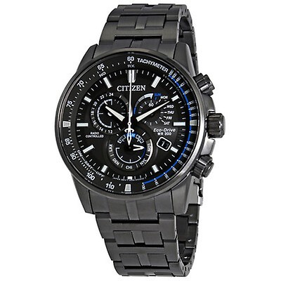 Citizen Eco Drive Chronograph Perpetual Calendar Black Dial Men's Watch ...