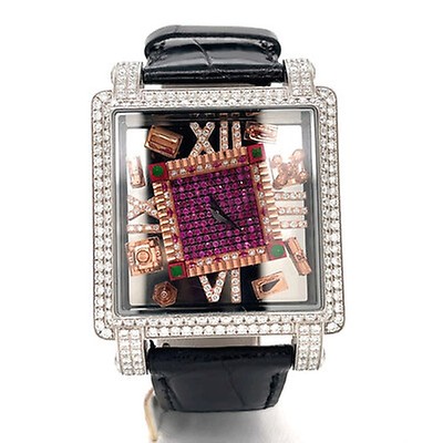 Jacob & Co. Jacob and Company Five Time Zone Diamond Pave Red Enamel ...