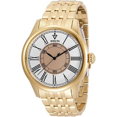 Invicta Vintage Silver Dial Black Leather Men's Watch 23027 23027 ...