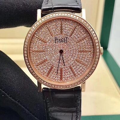 Piaget Black Tie Emperador Silver Dial Brown Leather Men's Watch ...