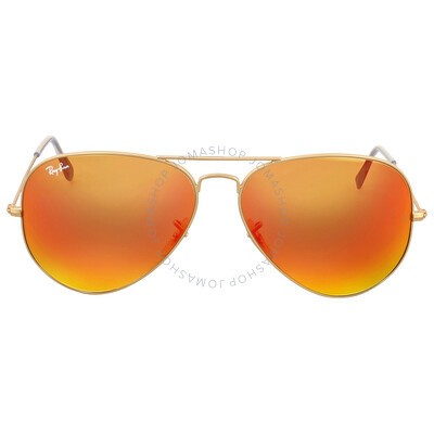 Ray Ban Aviator Flash Polarized Orange Flash Sunglasses RB3025 112/4D ...