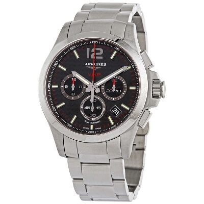 Longines Conquest V.H.P. Perpetual Chronograph Quartz Black Dial Men's ...
