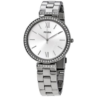 Fossil Scarlette Mini Quartz Crystal Silver Dial Ladies Watch ES4319 ...