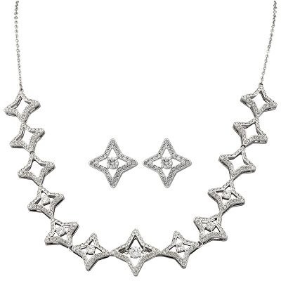 Swarovski Sparkling Dance Round Necklace, White, Rhodium Plating ...
