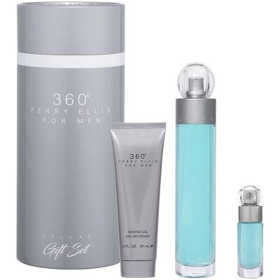 Perry Ellis Men's 360 Degrees Black for Men (Deluxe Set) Gift Set ...