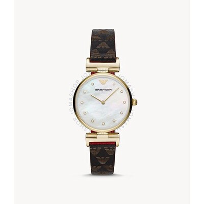 Emporio Armani Quartz Mother of Pearl Dial Ladies Watch AR11140 AR11140 ...
