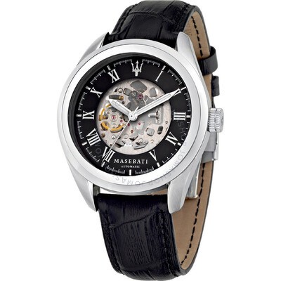 Maserati Legend Automatic Black Skeleton Dial Men's Watch R8821138002 ...