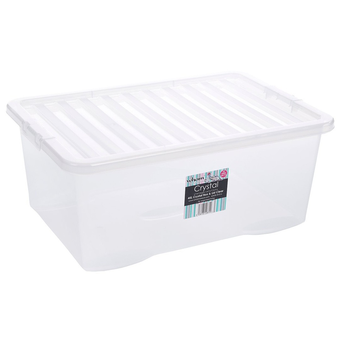 Wham 80ltr Crystal Box Lid Woodie s